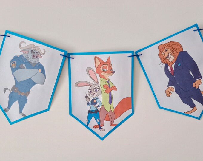 ZOOTOPIA Banner, Zootopia Birthday Banner, Zootopia Room Decor ...