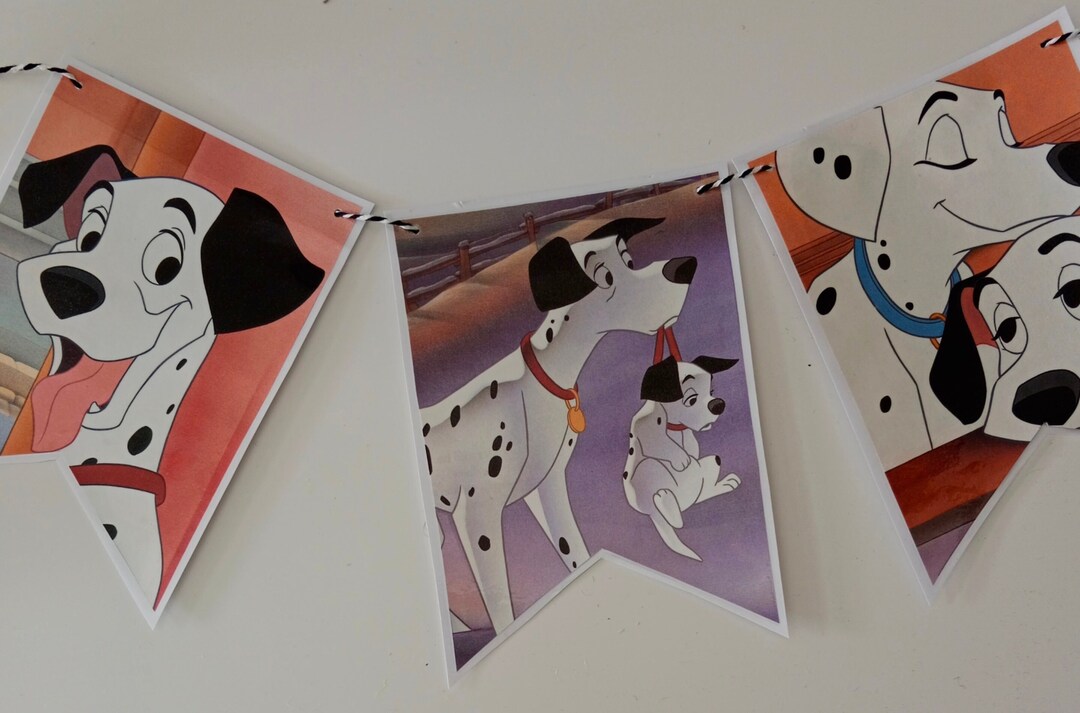 101 Dalmatians, Bunting, 101 Dalmatians Book Page Banner, Garland Party ...