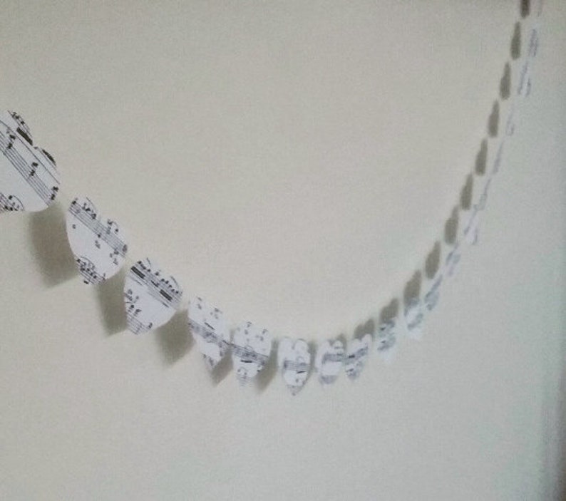 Musical Note Heart Garland Paper Bunting Music Notes Banner - Etsy