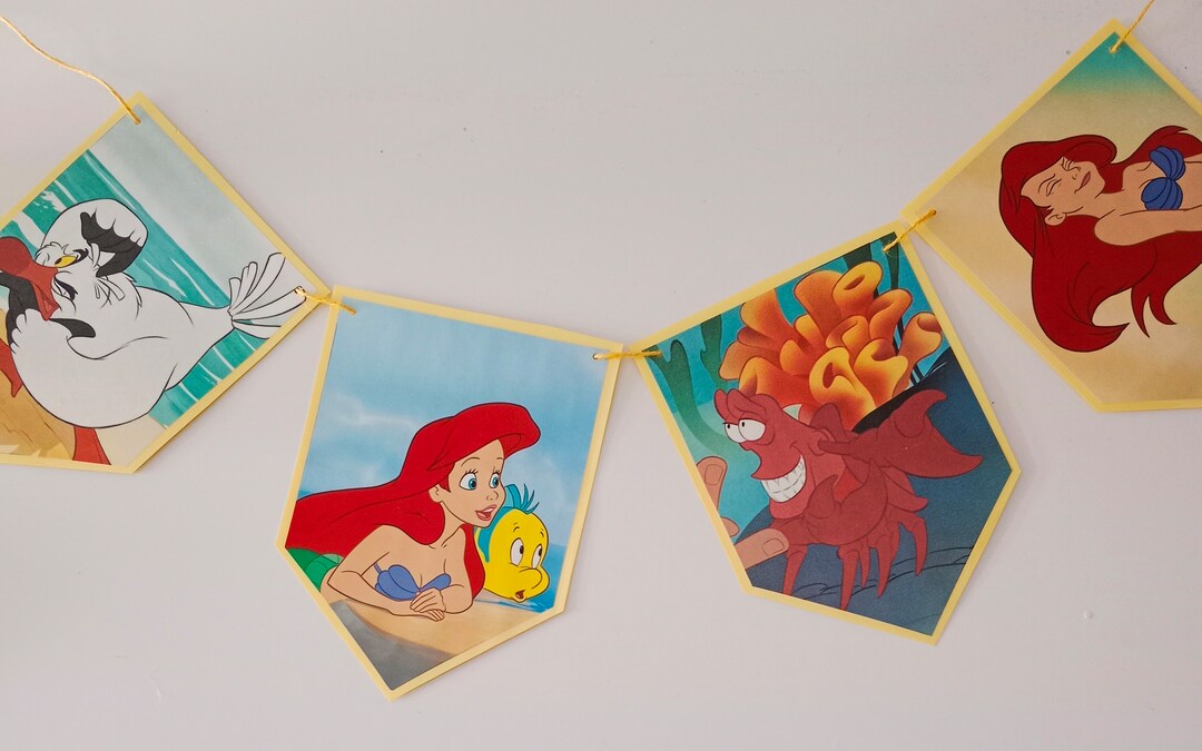 Little Mermaid Book Banner, Disney Birthday Banner, Little Mermaid Room ...