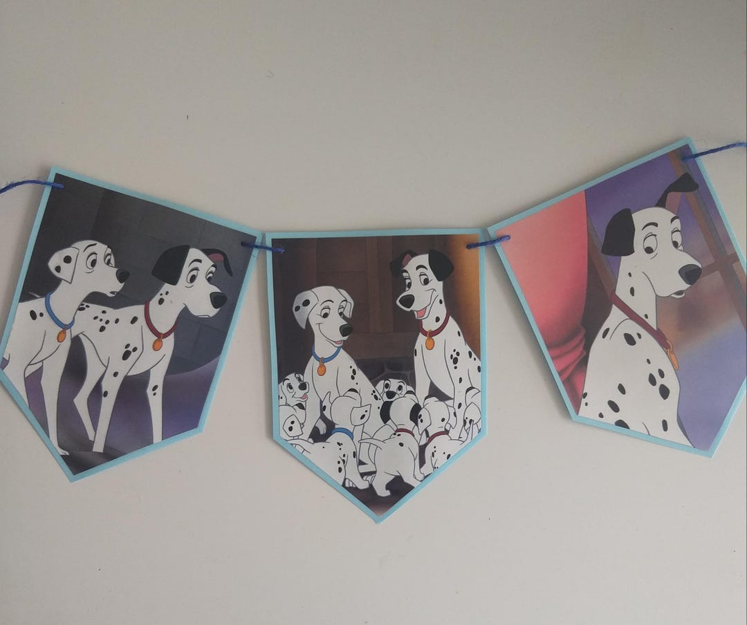 101 Dalmatians, Bunting, 101 Dalmatians Book Page Banner, Garland Party ...