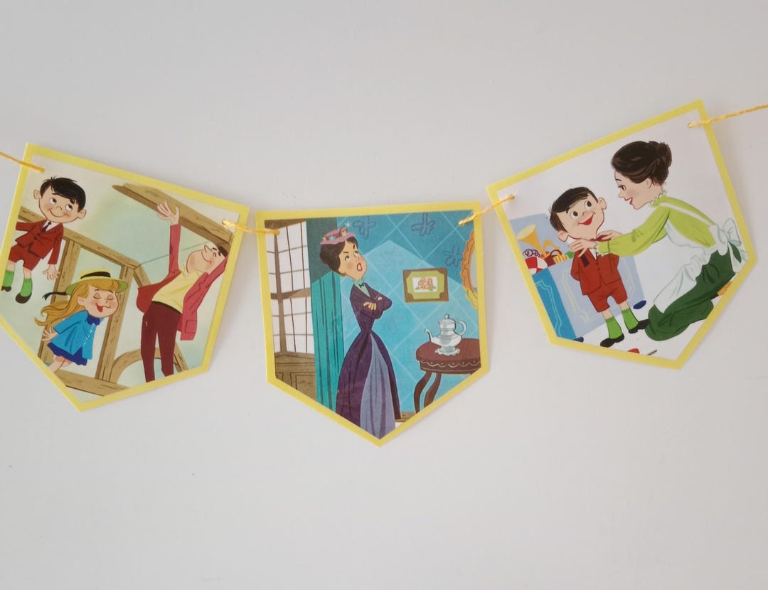 Mary Poppins Story Book Banner, Book Page Banner, Nursery Decoration ...