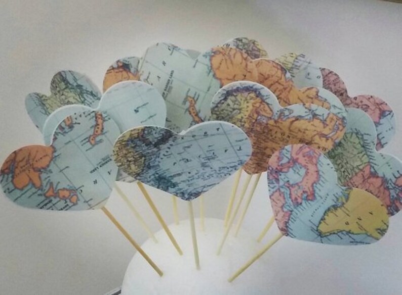 Atlas Cupcake Topper Map Cupcake Topper World Map Cupcake | Etsy
