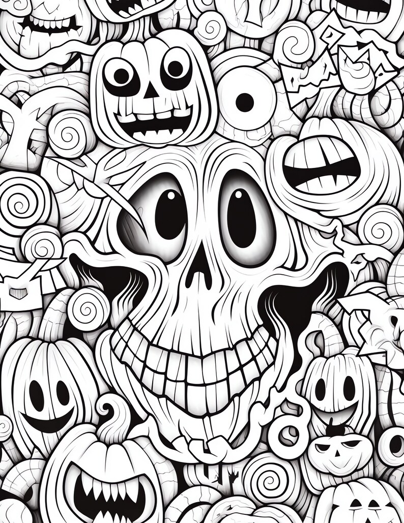 Halloween Wacky Coloring Pages - Etsy