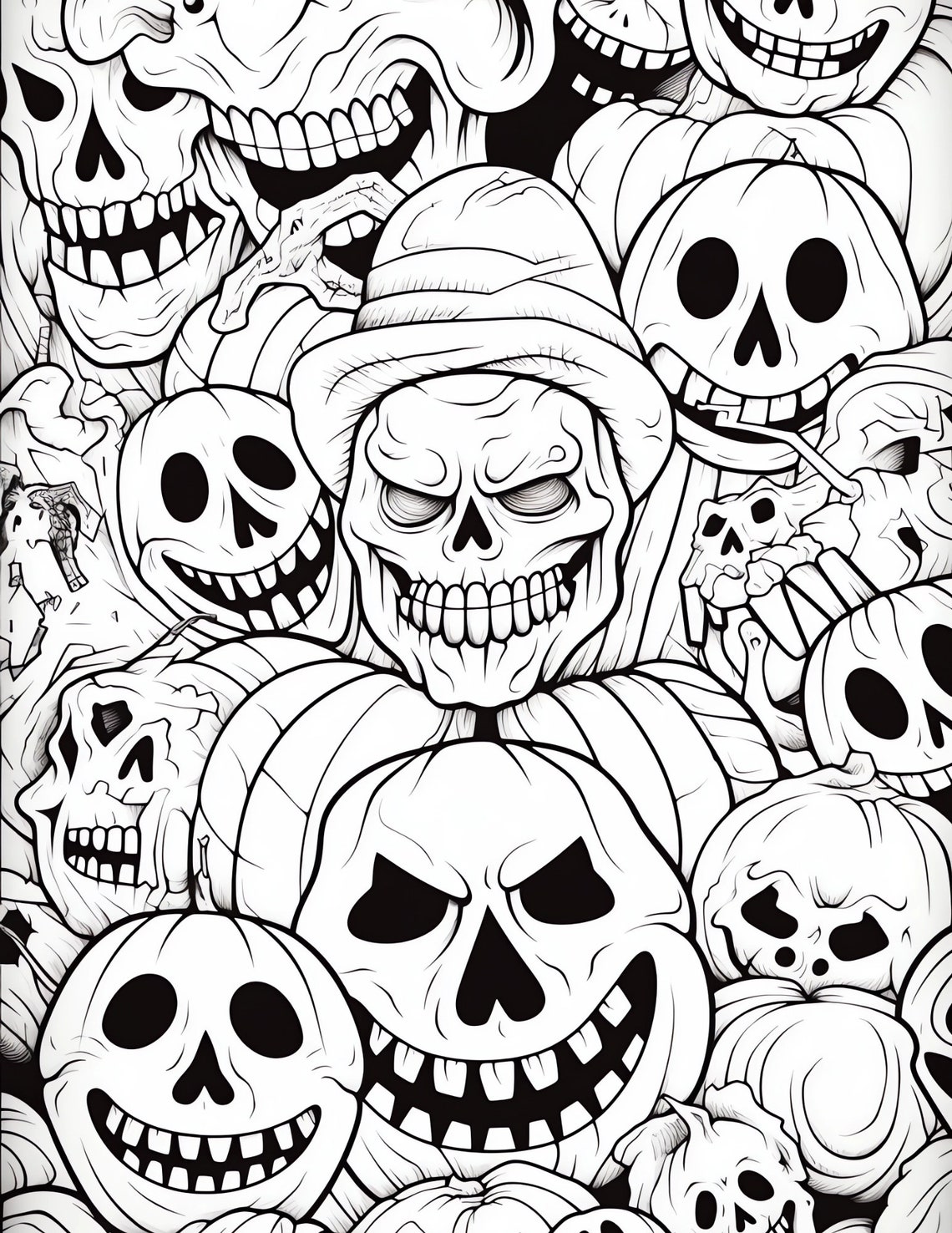 Halloween Wacky Coloring Pages - Etsy