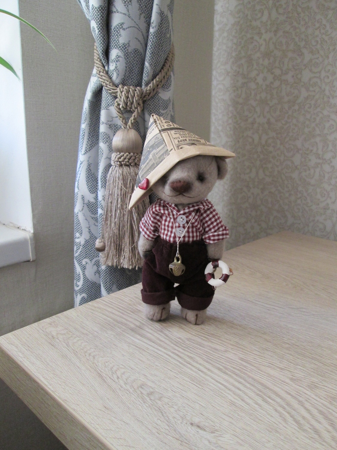 Handmade Teddy Bear Sailor With Paper Hat, Exclusive Gift - Etsy