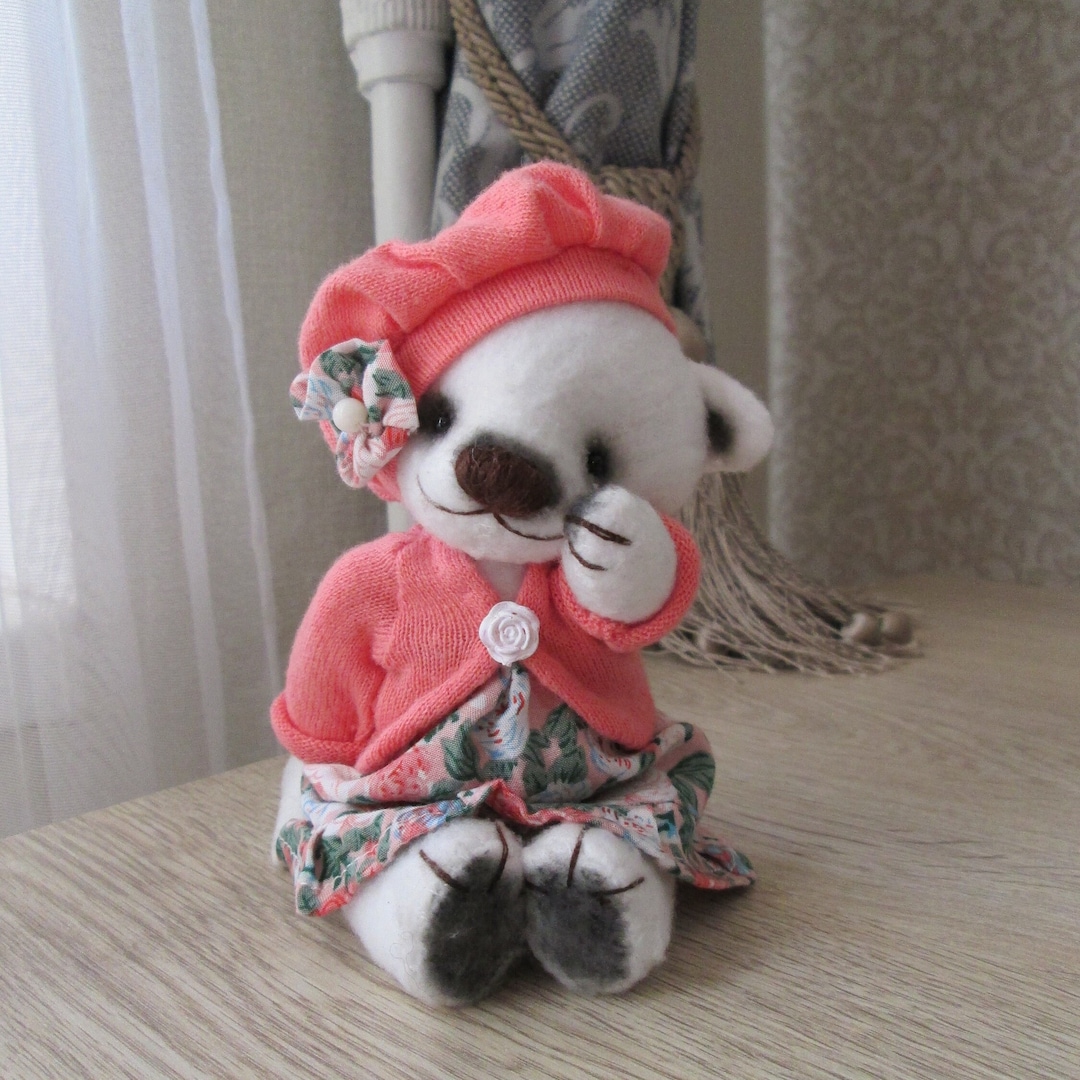 White Teddy Bear Handmade in Clothes Handmade Plush Teddy - Etsy
