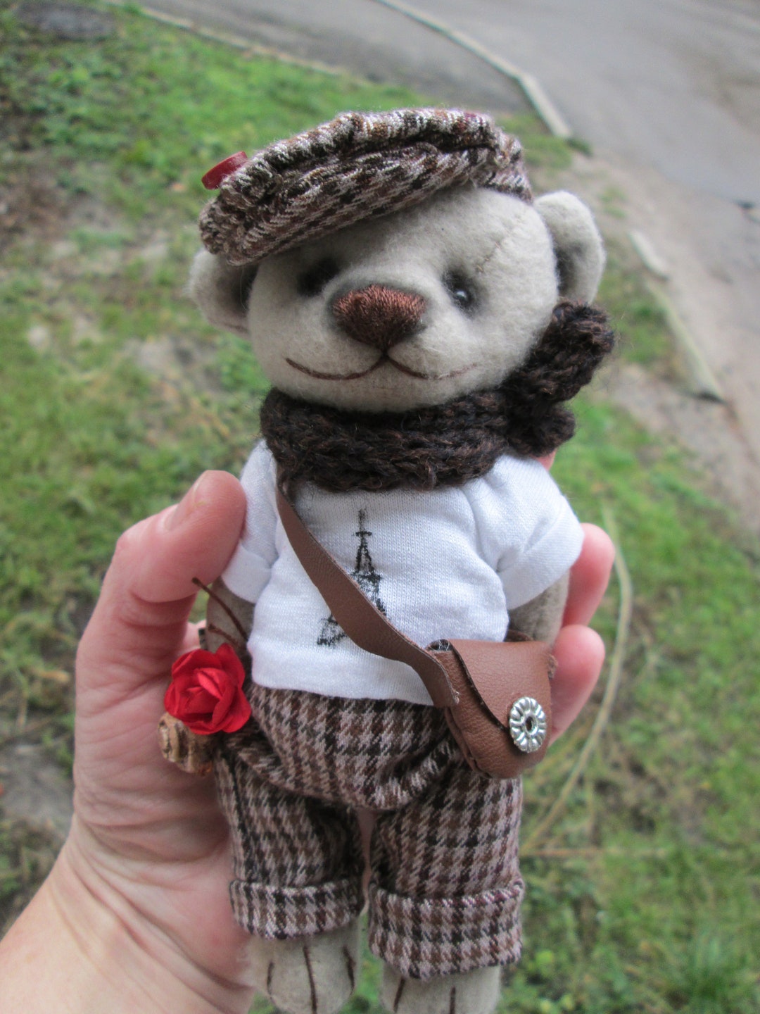 Handmade Teddy Bear Traveler With Camera Teddy Traveler Collectible ...