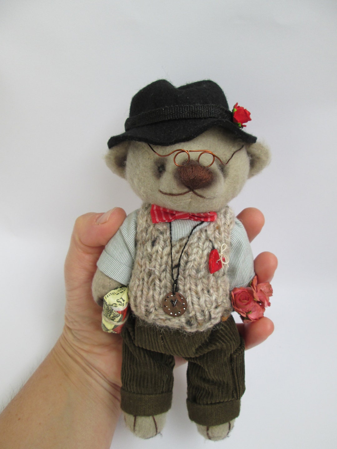 Teddy Bear Handmade Author's Design Size 5"9 Inches From Polyester ...