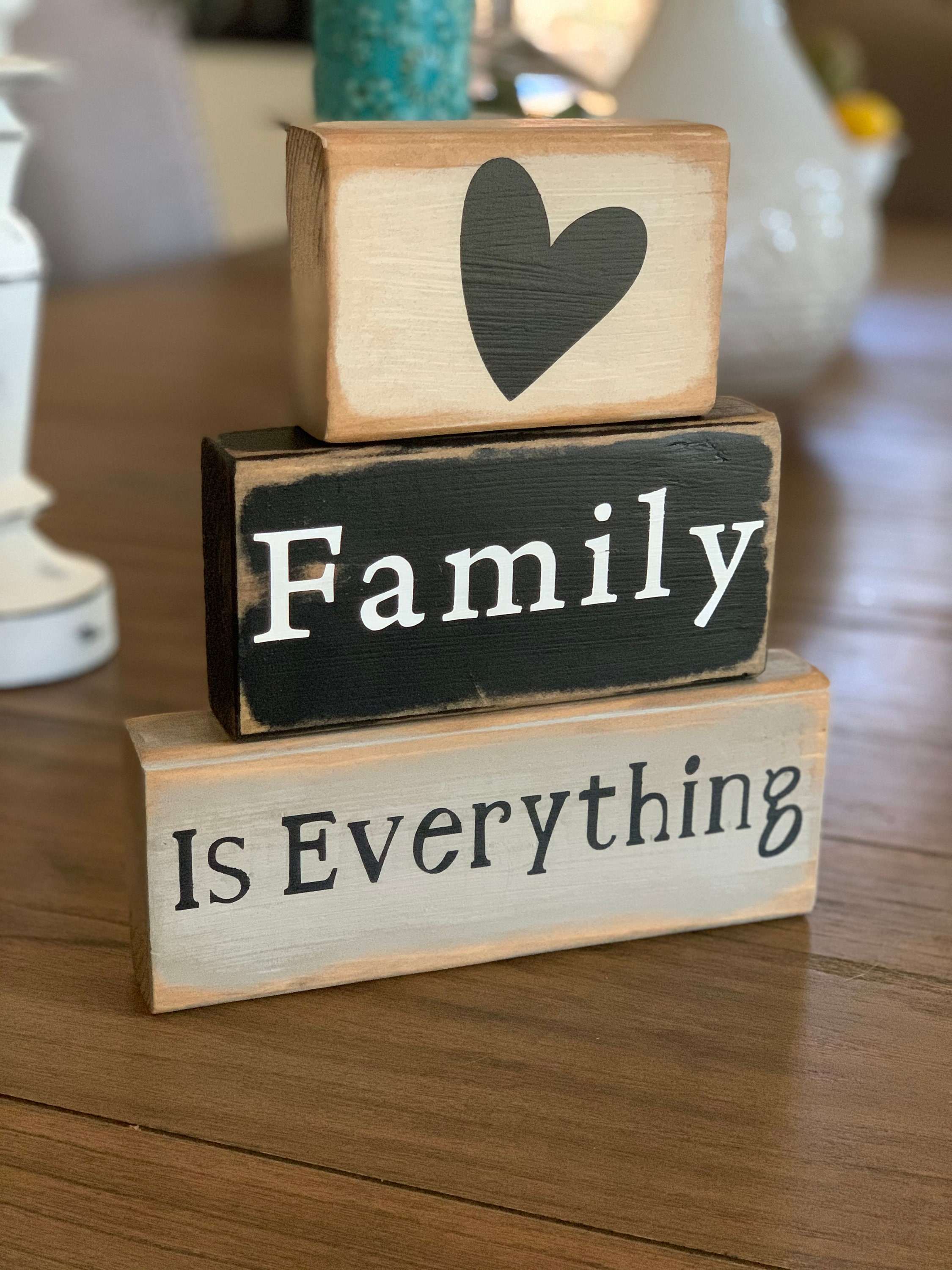 Wooden Block Sign Stacked Block Sign Shelf Sitter Gift for - Etsy