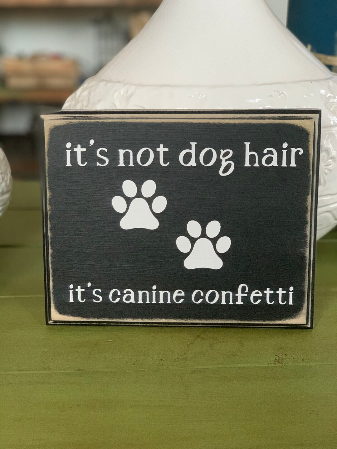 Funny Dog Sign: Canine Confetti Wooden Quote Sign - Etsy
