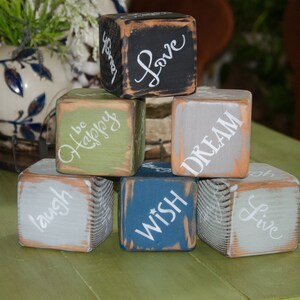 Wooden Inspiration Blocks, Wooden Block, Wooden Block Decor, Signs ...