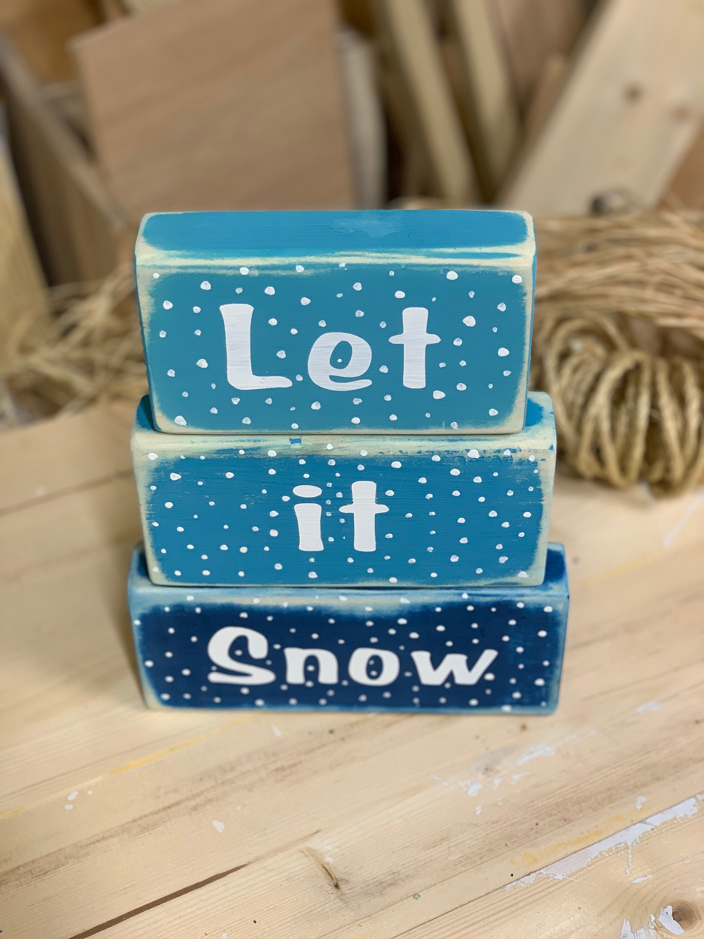 Wooden Winter Block Sign Christmas Decor Shelf Sitter Gift - Etsy UK