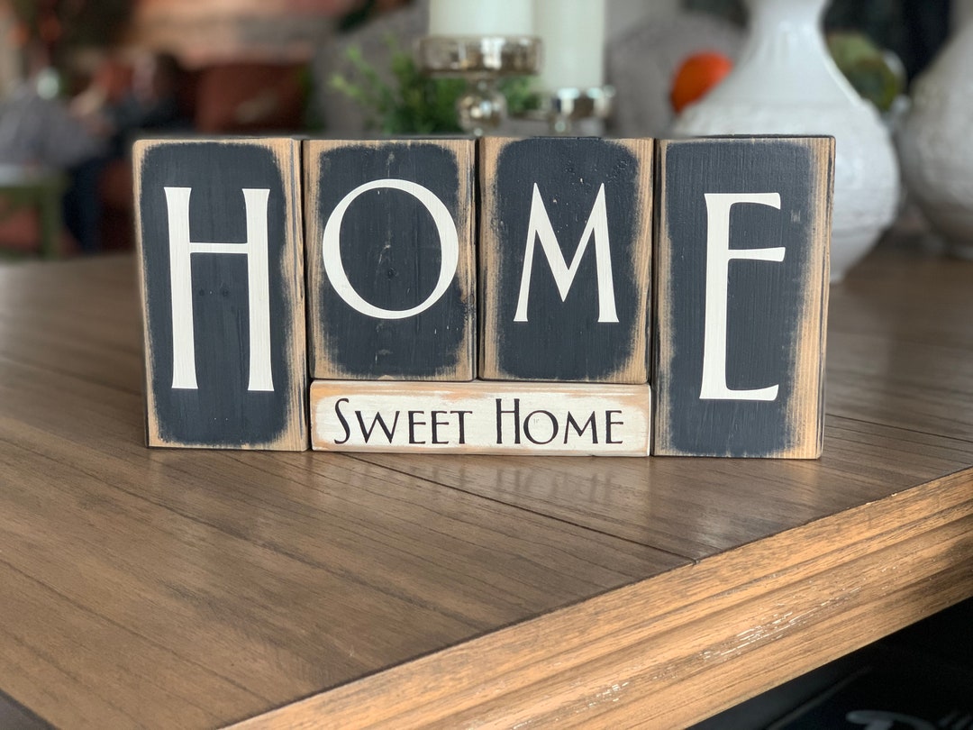 Wooden Block Sign, Stacked Block Sign, Shelf Sitter, Gift for Friends ...