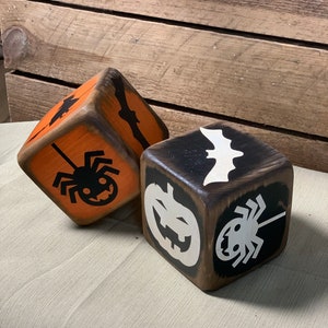 Wooden Halloween Blocks, Wooden Block, Wooden Block Décor, Halloween ...
