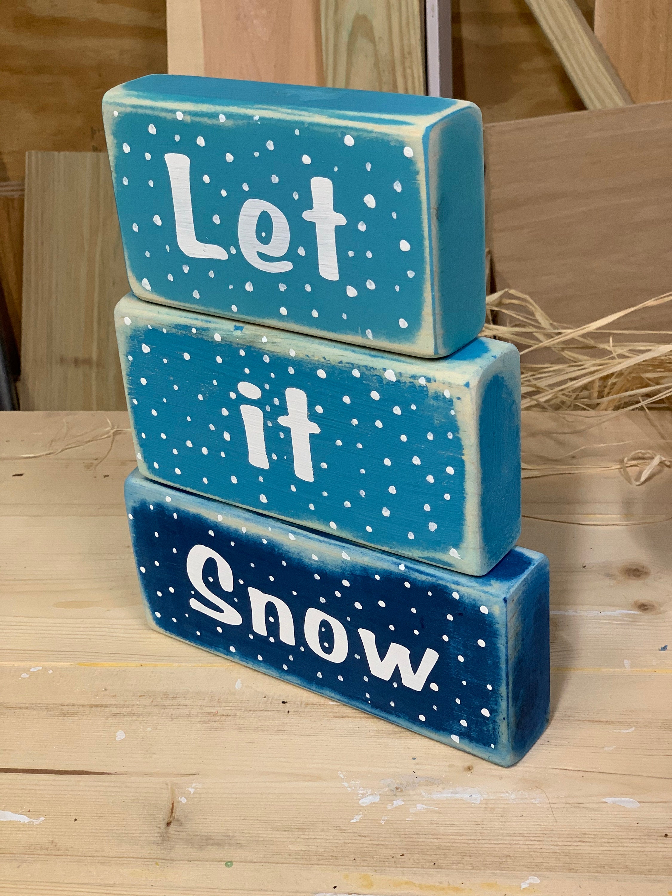 Wooden Winter Block Sign Christmas Decor Shelf Sitter Gift - Etsy UK