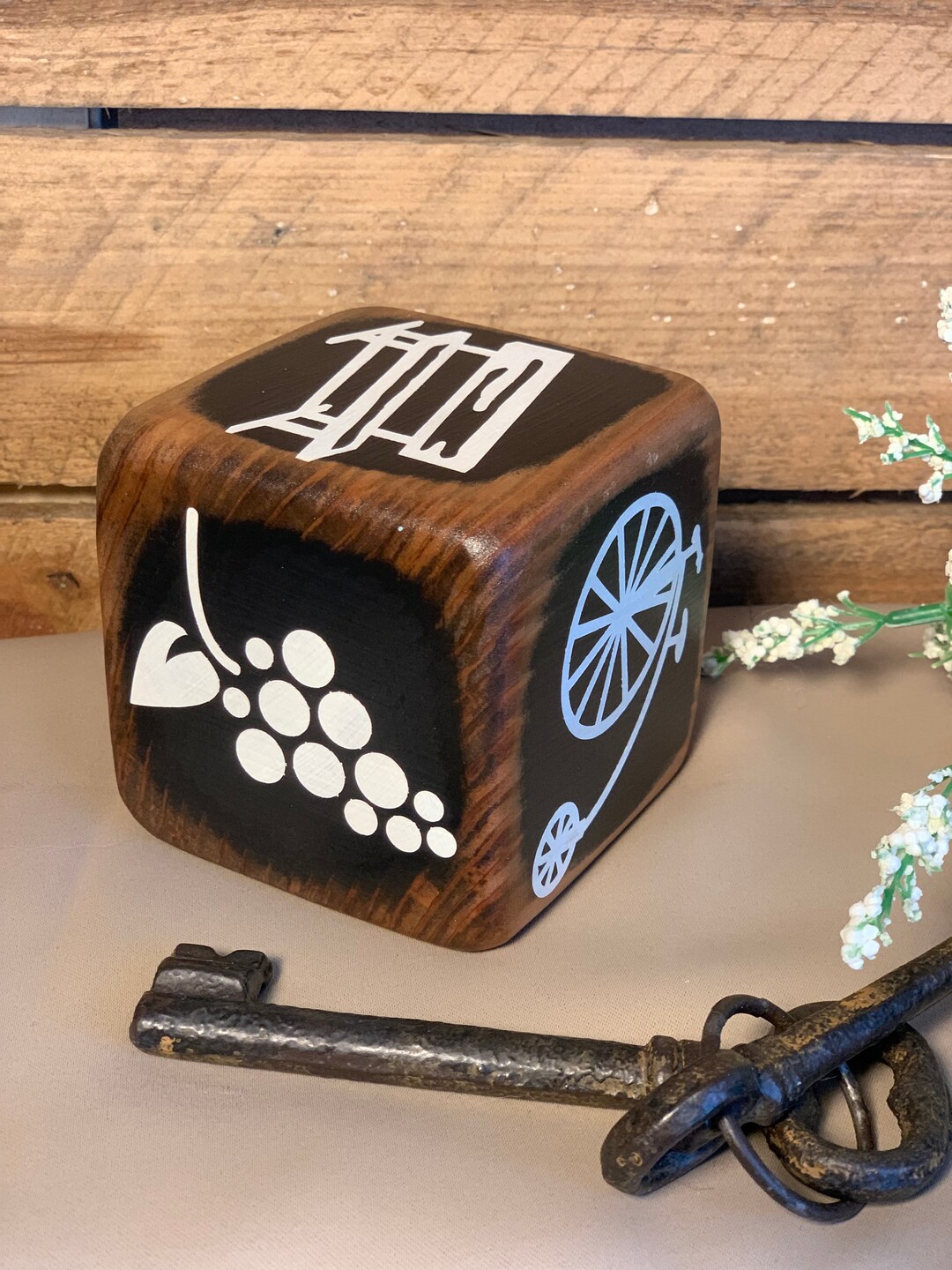 Wooden Inspiration Blocks, Wooden Block, Wine Décor, French Country ...