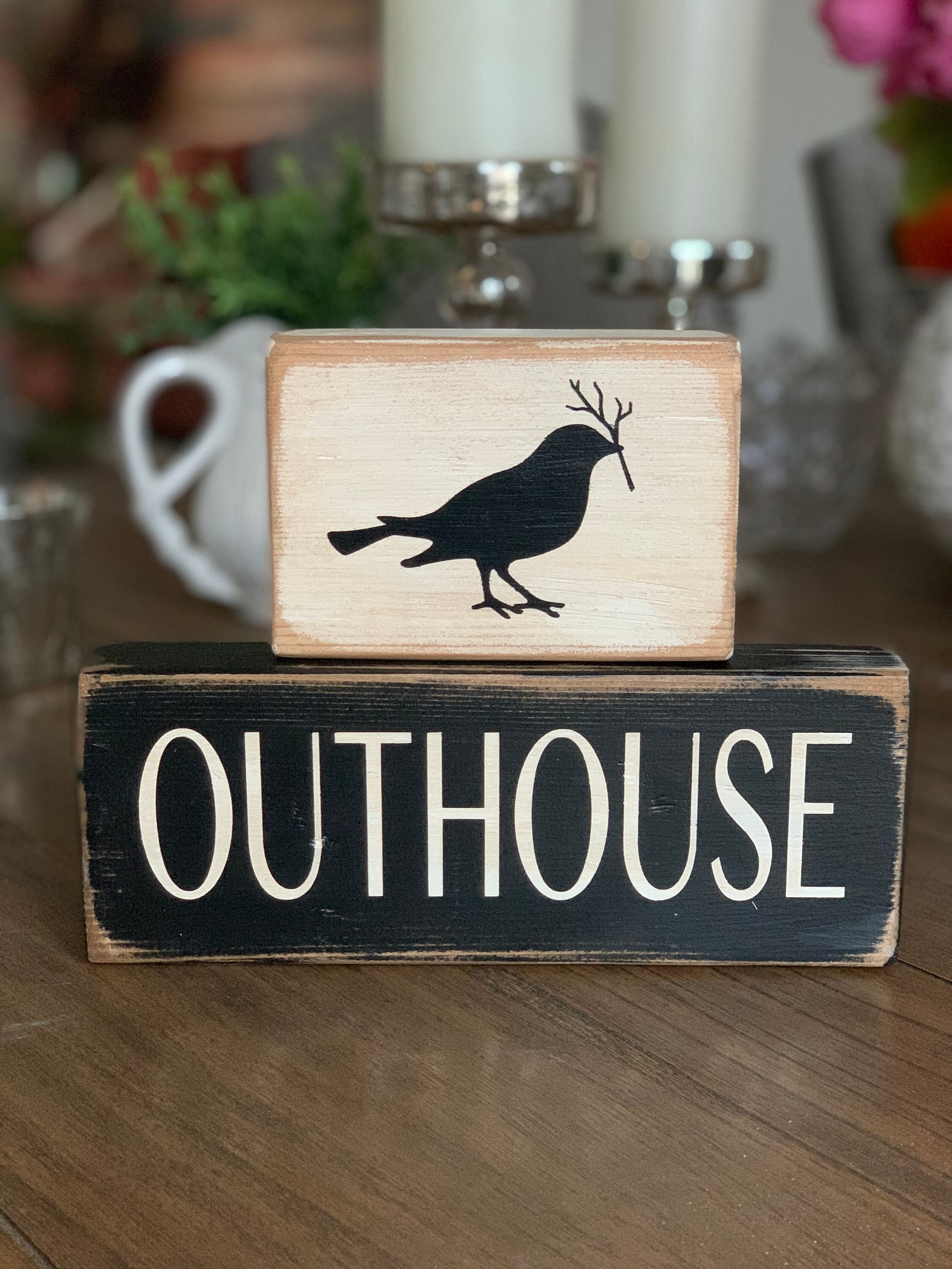 Wooden Block Sign Stacked Block Sign Shelf Sitter Gift for - Etsy