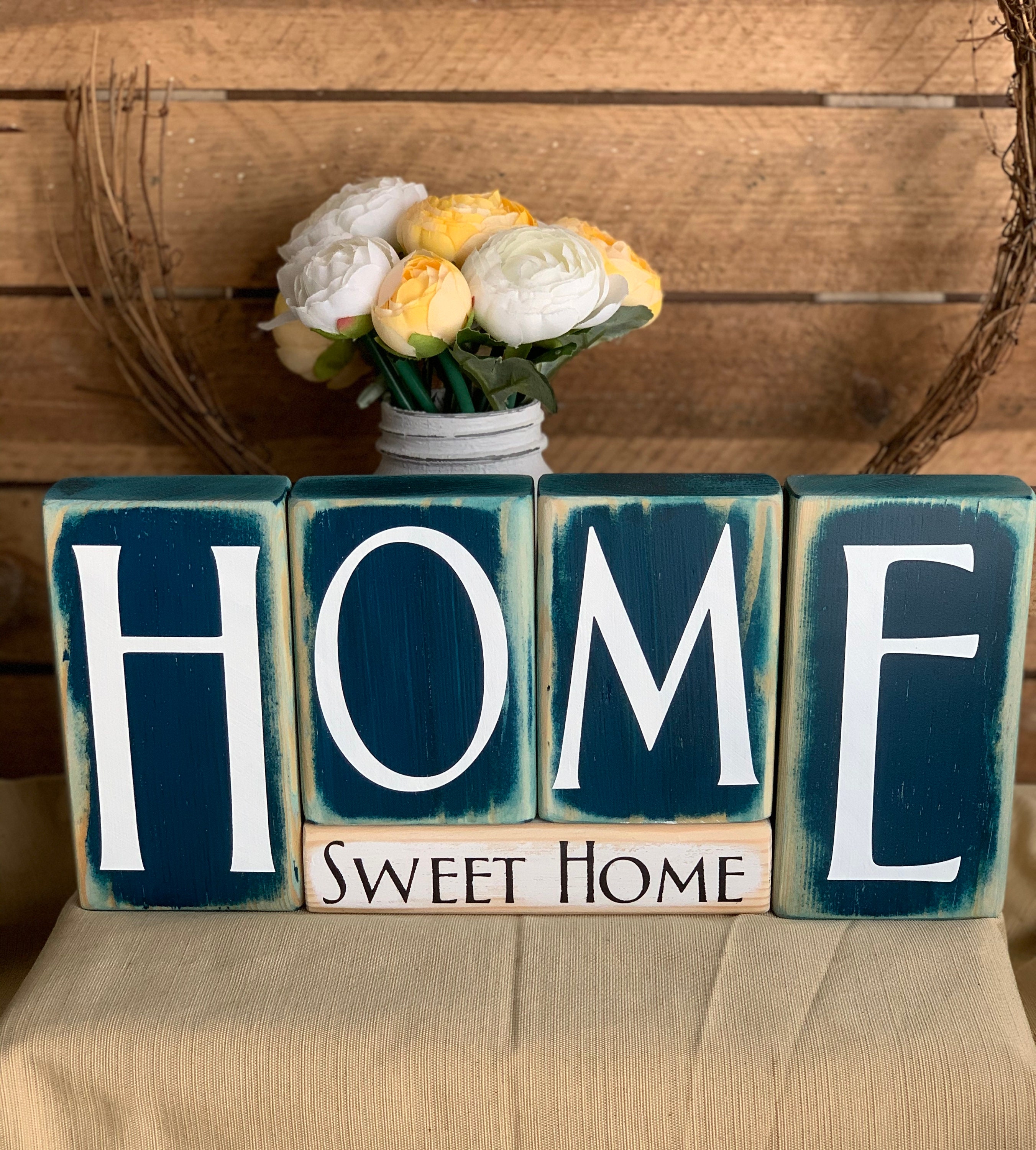 Wooden Block Sign Stacked Block Sign Shelf Sitter Gift for - Etsy Canada