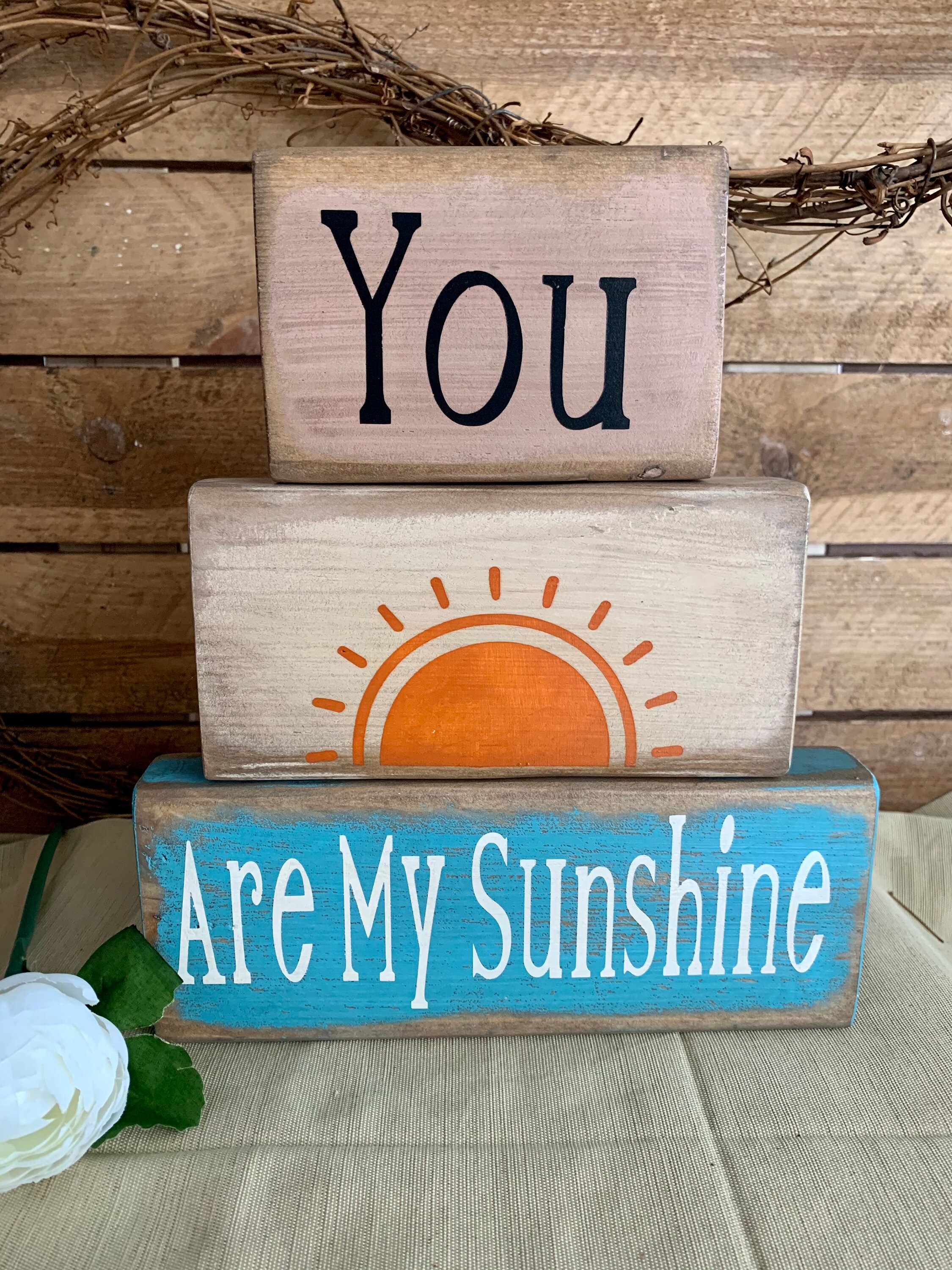 Wooden Block Sign Stacked Block Sign Shelf Sitter Gift for - Etsy