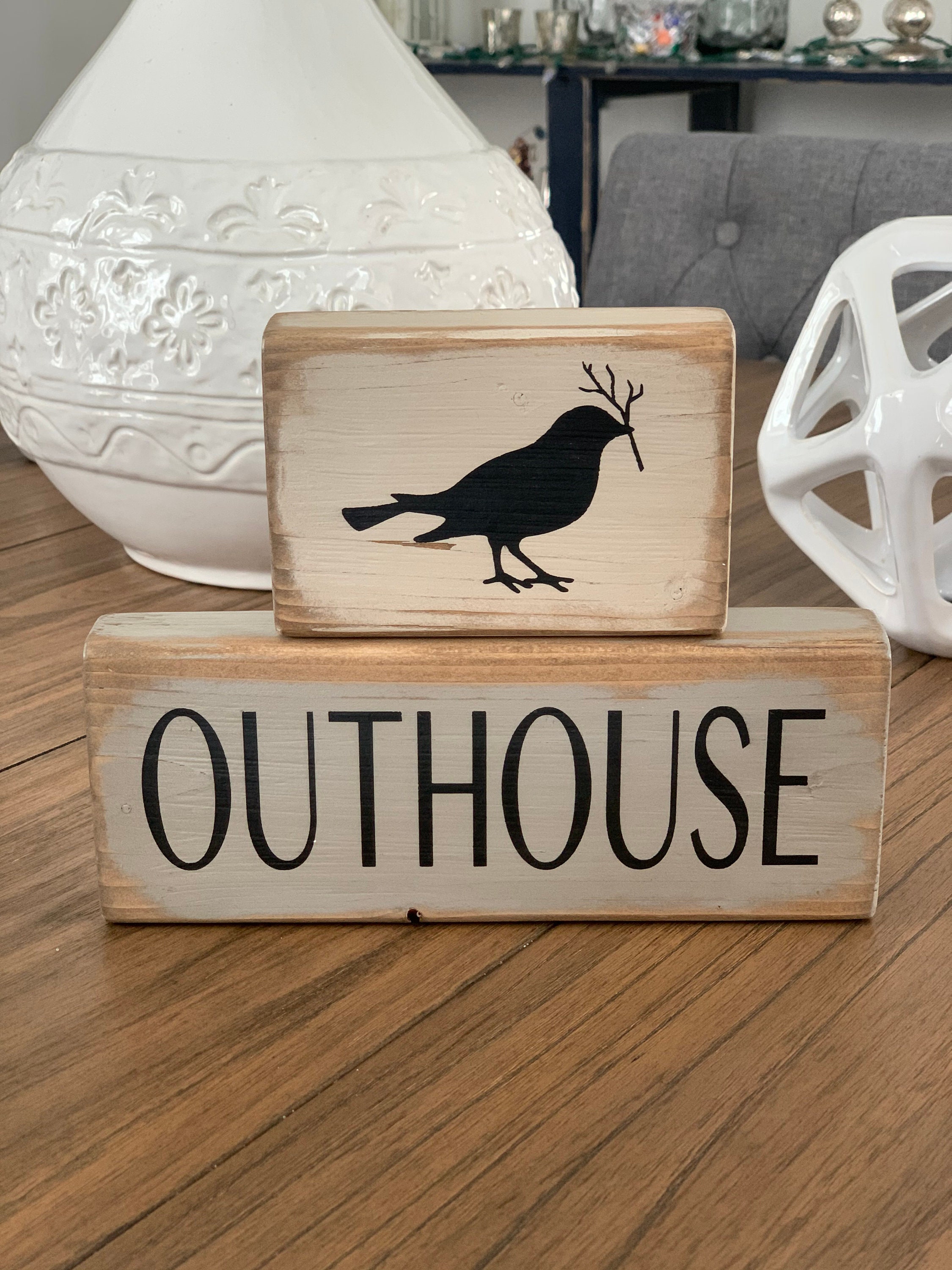 Wooden Block Sign Stacked Block Sign Shelf Sitter Gift for - Etsy