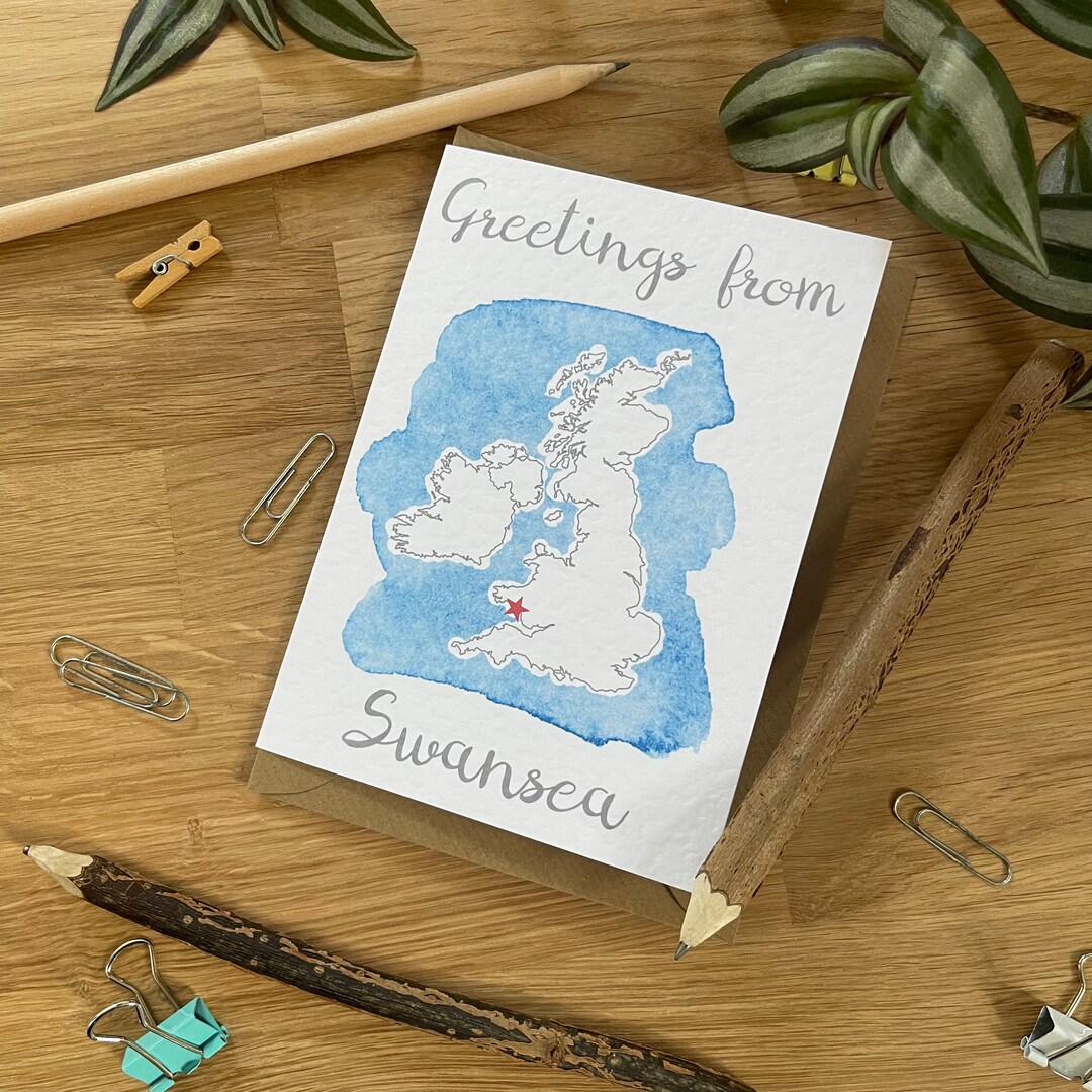 Custom UK Map Greeting Cards: Personalized Stationery Set - Etsy