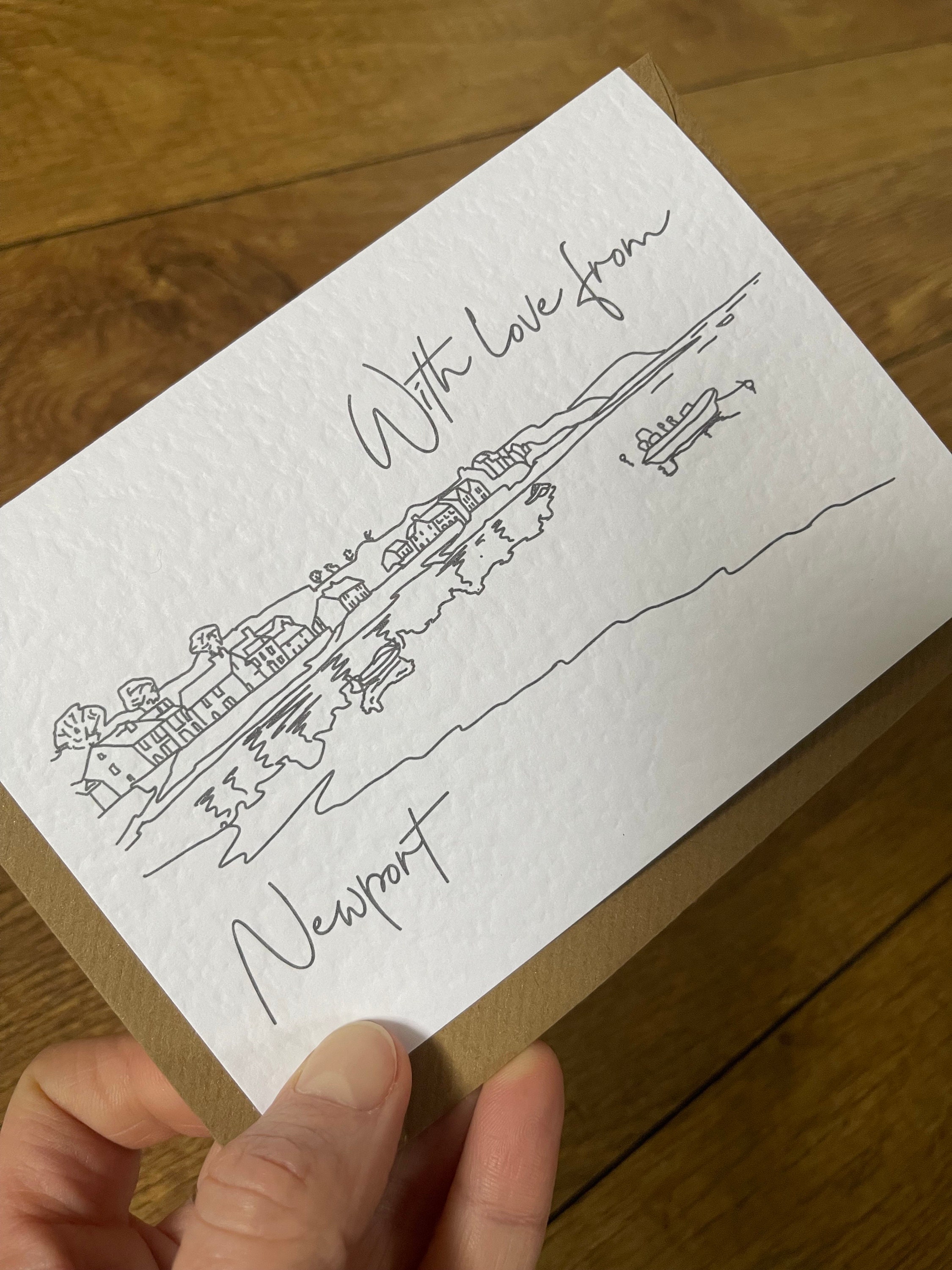 CUSTOM CARDS & PRINTS Bespoke Digital Monotone Line Drawing of Your ...