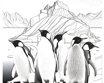Moody Adelie Penguin. Immediate Printable Coloring Page in PDF & JPG ...