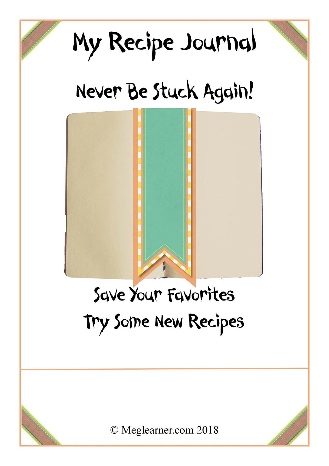 Recipe Journal, Food Recipes Journal, Keep Your Own Cooking Recipes ...