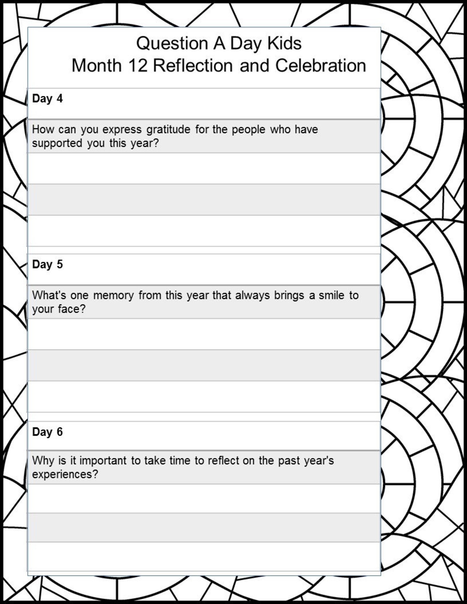 Printable Kids Journal, Question A Day Booklet, Month of Questions ...