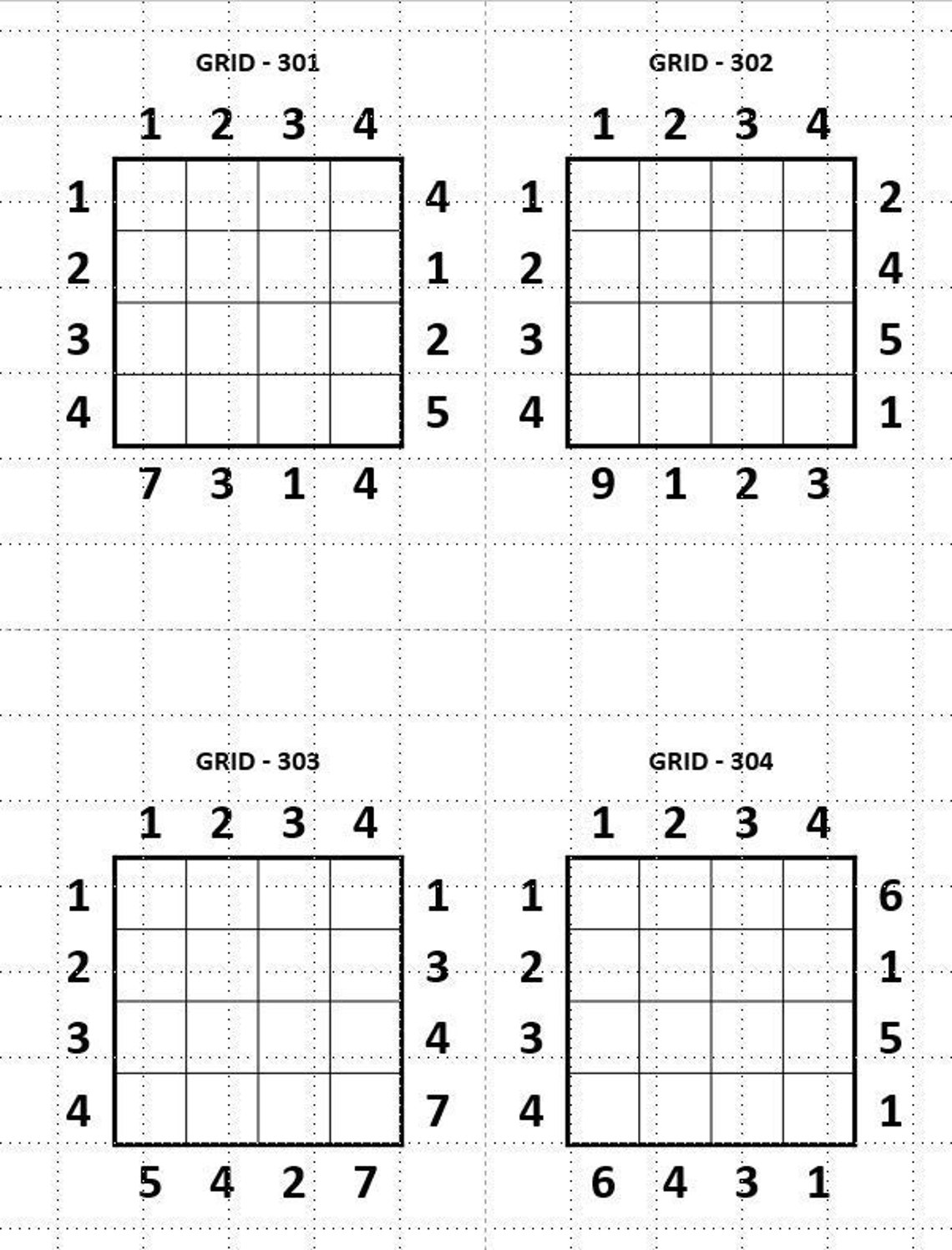 Kakurasu Puzzles Printable With Answers - Etsy