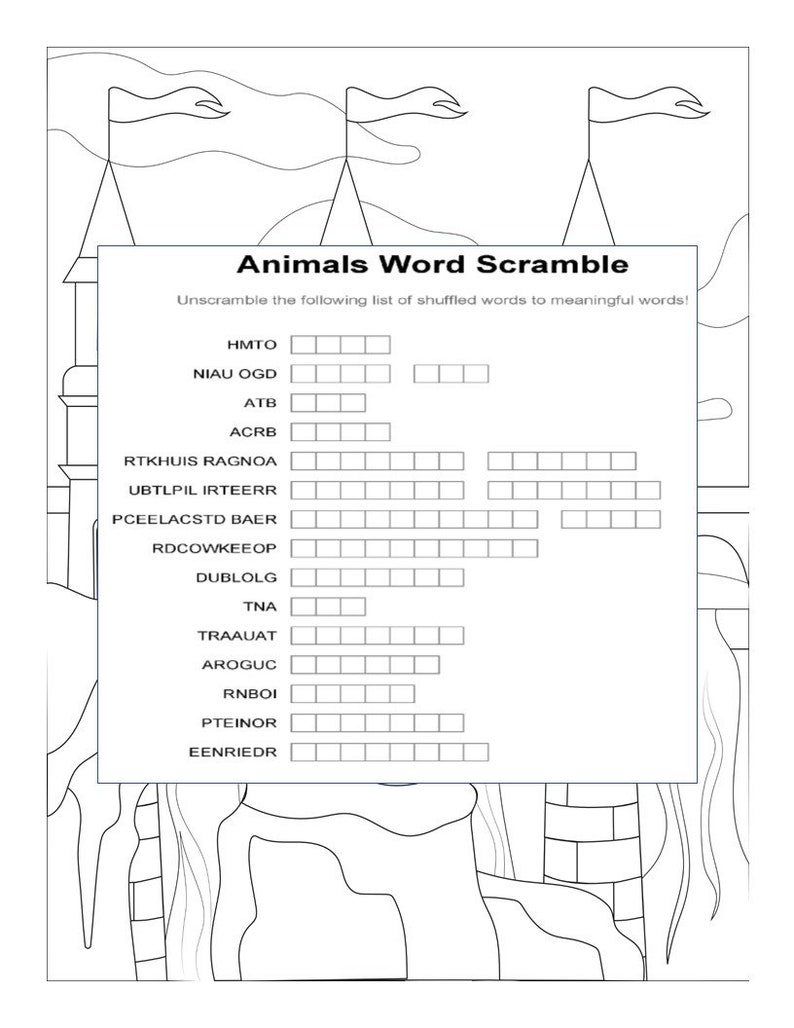 Printable Downloadable Word Scramble Anagram Fun Popular Paper and ...