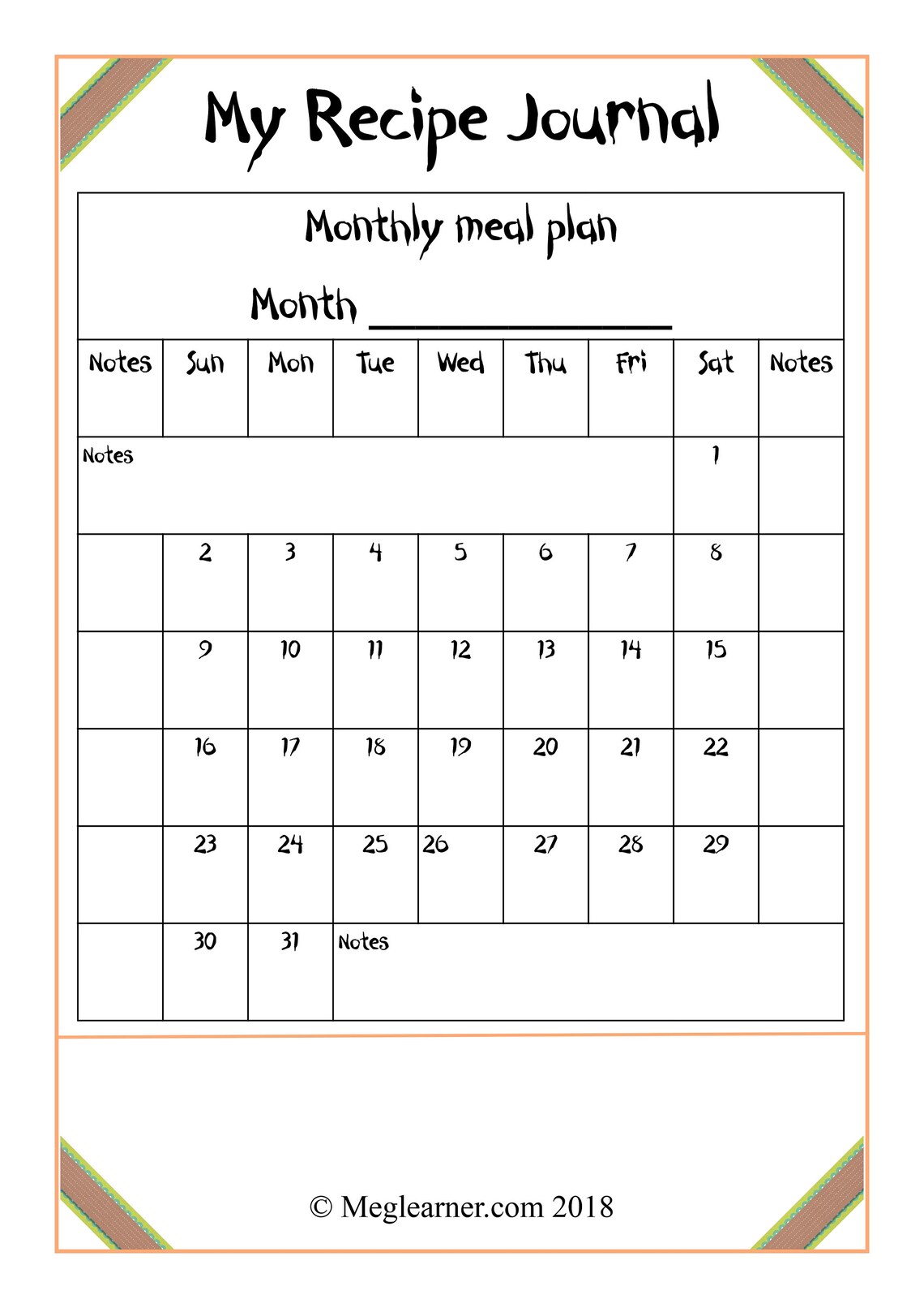 Recipe Journal, Food Recipes Journal, Keep Your Own Cooking Recipes ...