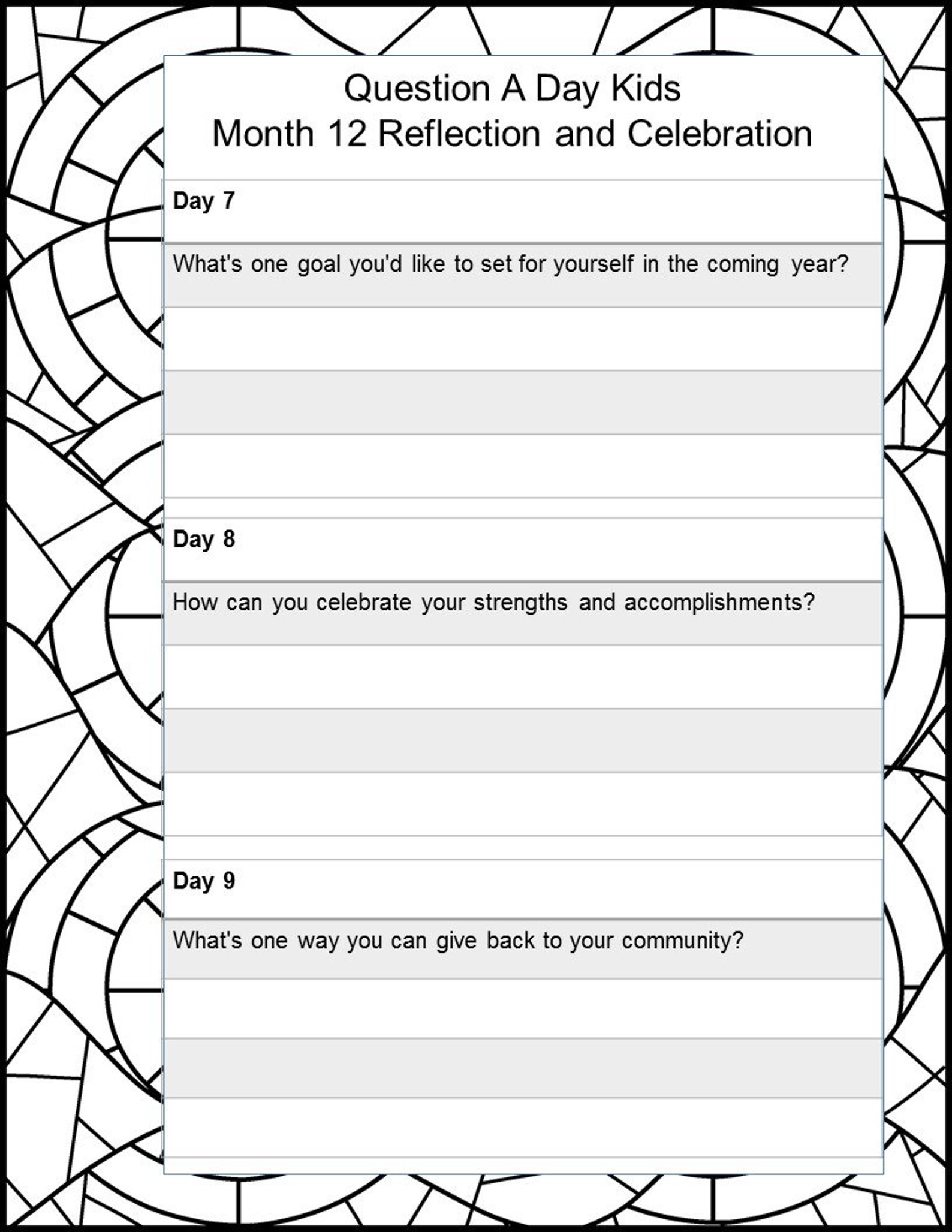 Printable Kids Journal, Question A Day Booklet, Month of Questions ...