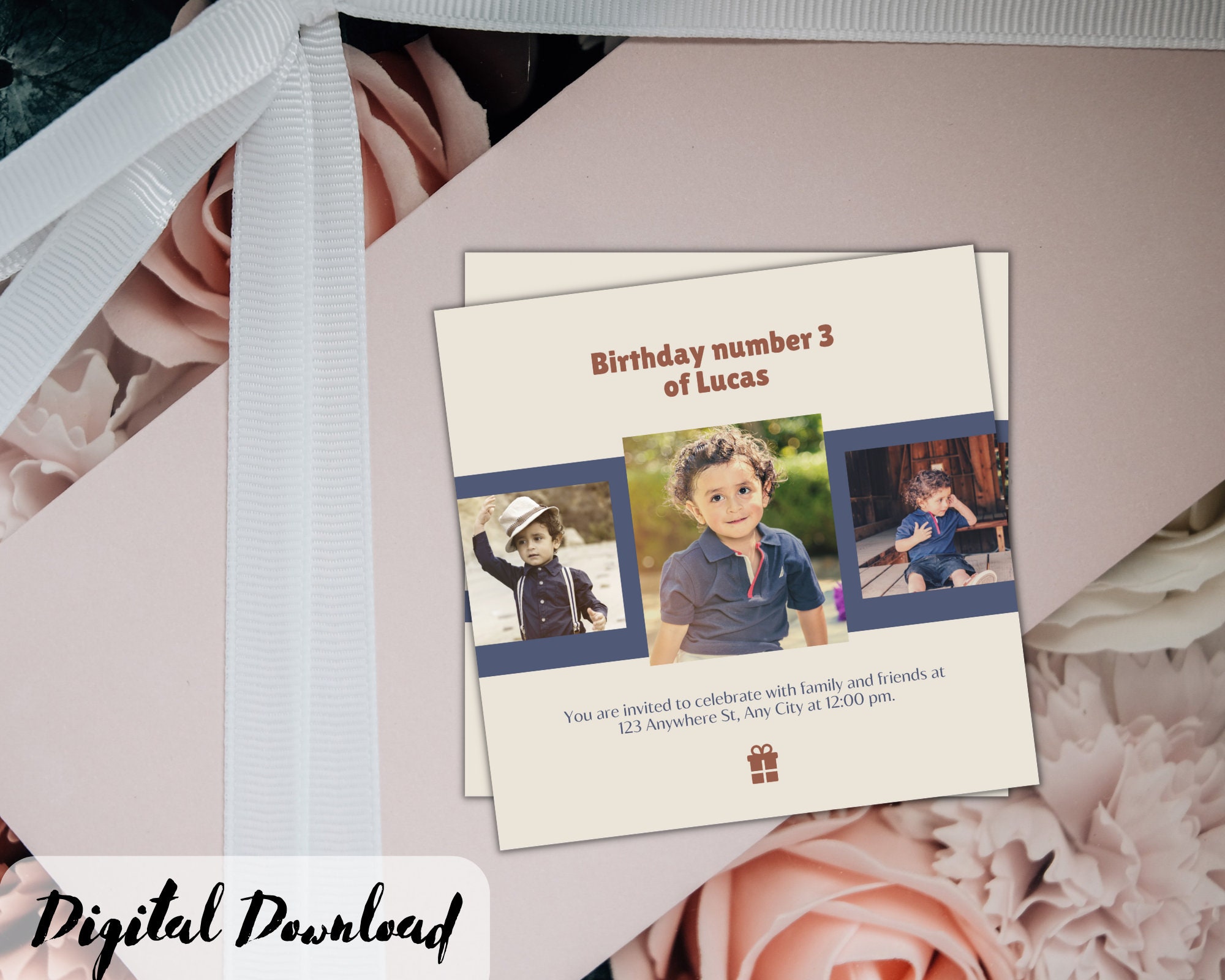 Editable Modern Birthday Invite, Canva Birthday Invite, Birthday Party ...