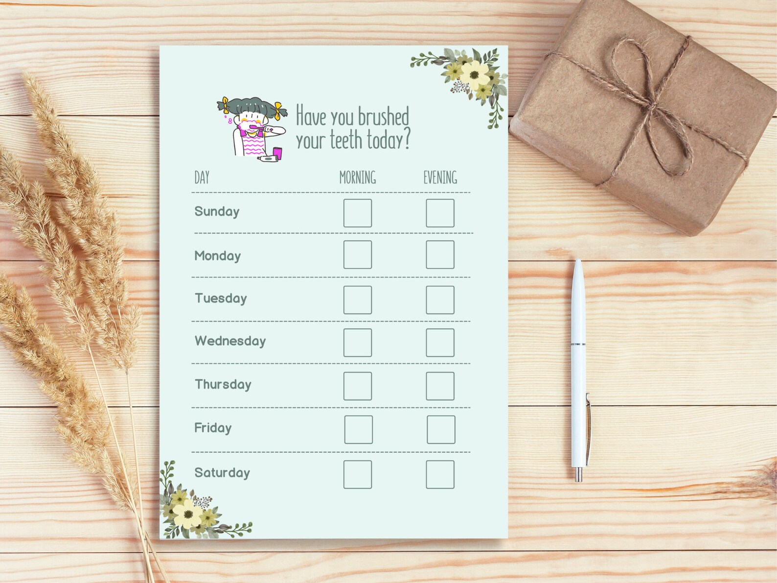 Brush My Teeth Printable, Brush Your Teeth Printable Chart, Kids Teeth ...