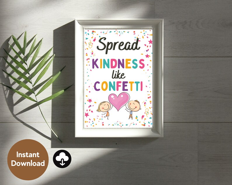 Spread Kindness Like Confetti Wall Print, Quote Wall Print, Digital ...