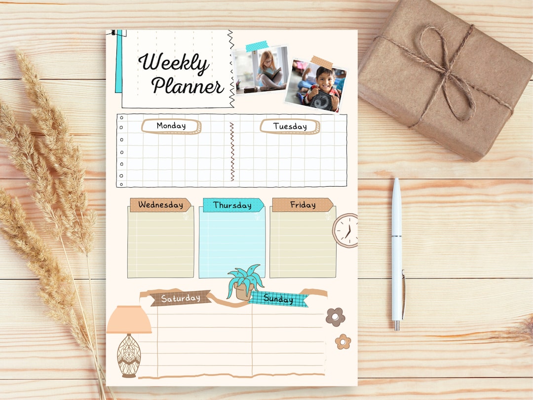 Kids Weekly Planner Printable, Weekly Schedule Kids, Weekly Plan Chart ...