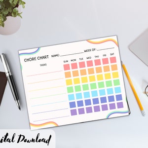 Responsibility Chore Chart for Kids Fully Editable Daily Weekly Routine ...