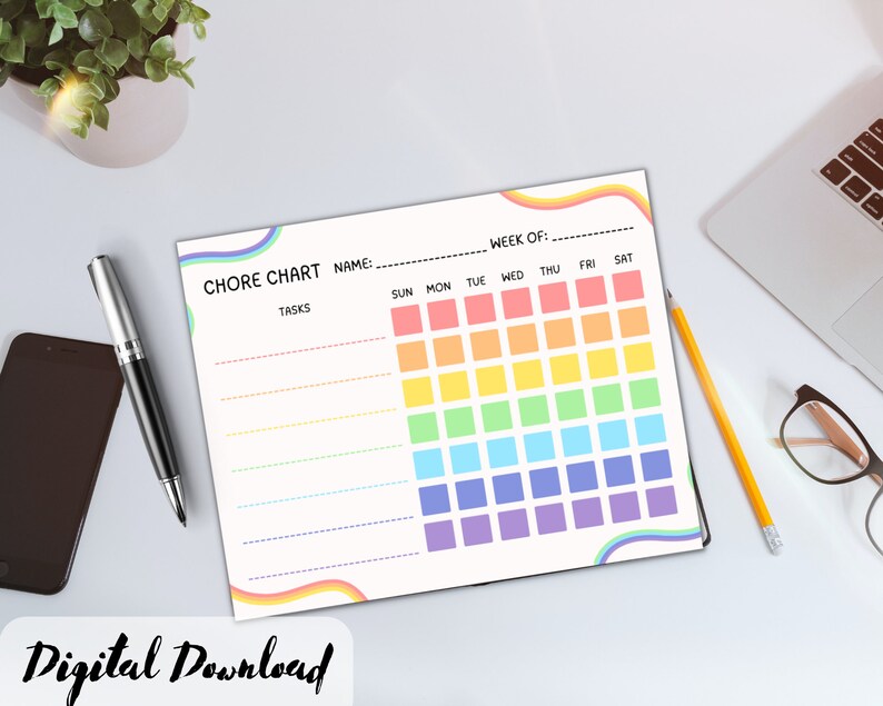 Responsibility Chore Chart for Kids Fully Editable Daily Weekly Routine ...