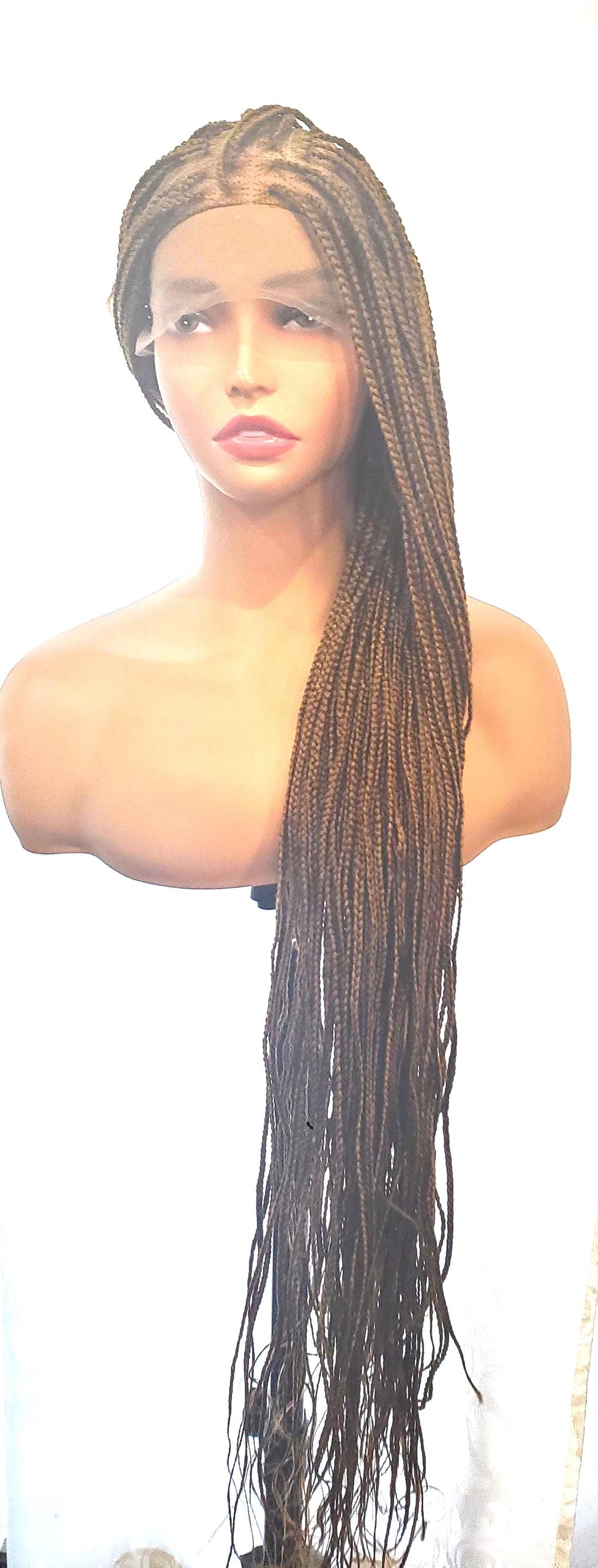 Long Braided Wig – Knotless Box Braids, Full Lace Wig - Etsy