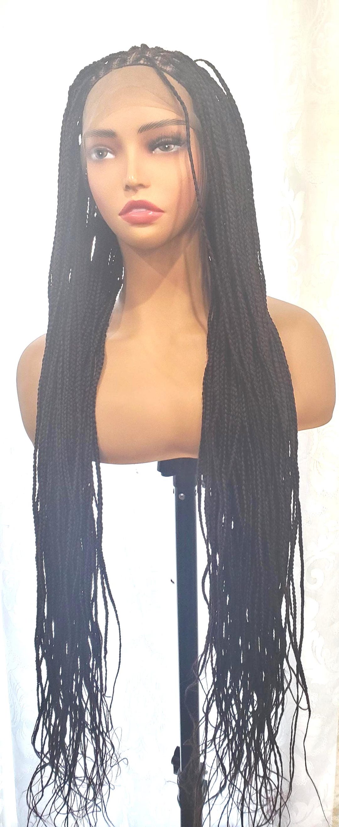Long Braided Wig – Knotless Box Braids, Full Lace - Etsy
