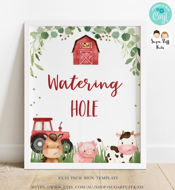 Editable Boys Red Farm Birthday Sign, Printable Red Barn Birthday Party ...