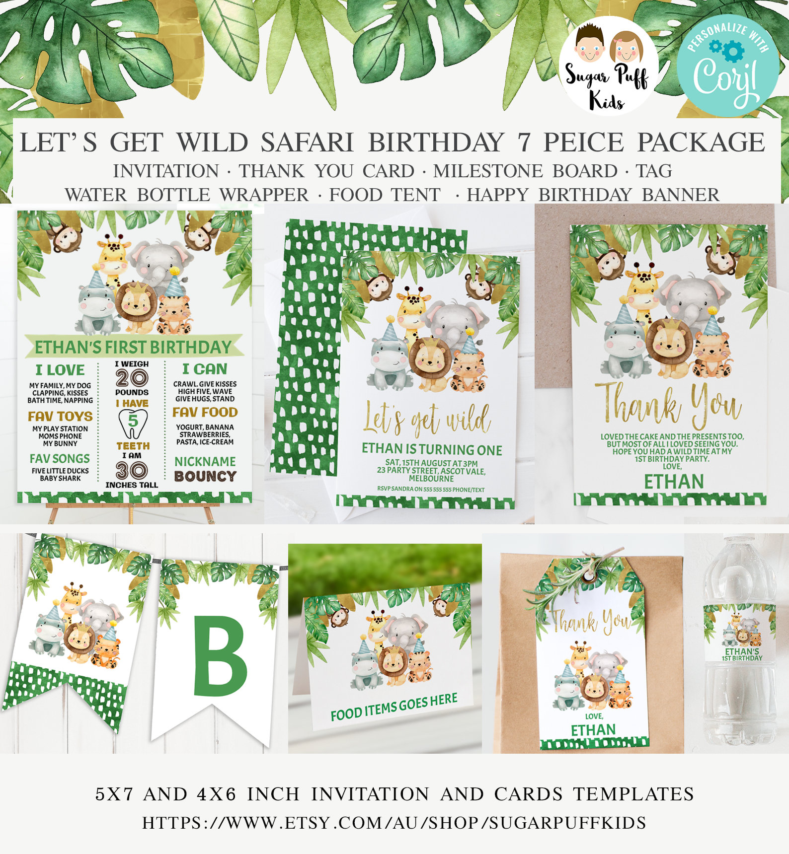 Editable Safari Lets Get Wild Mini Birthday Party Package - Etsy