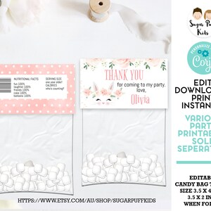 Bunny Favor Tag INSTANT DOWNLOAD EDITABLE Bunny Rabbit - Etsy Australia