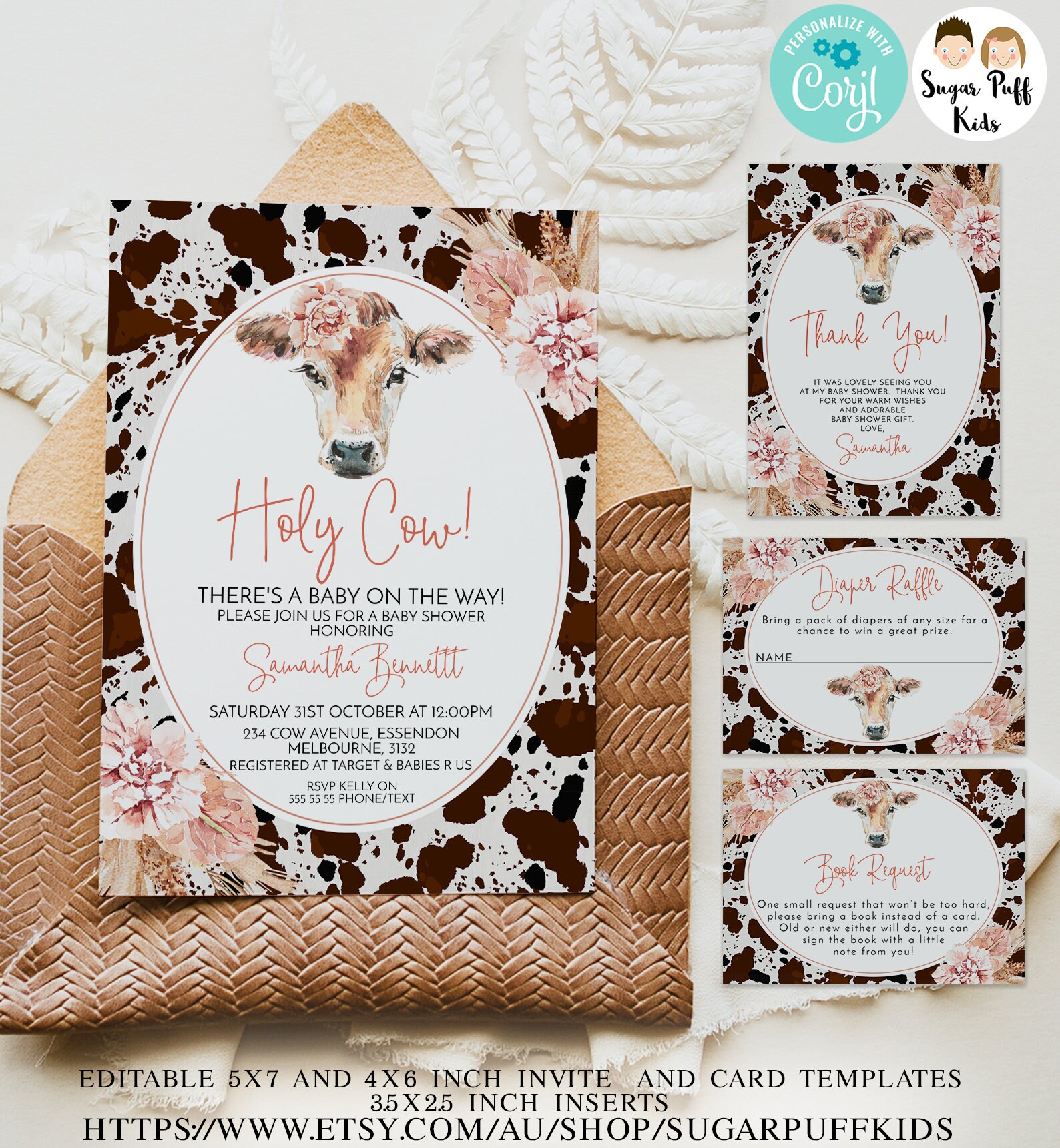 Cow Cute Baby Invitation