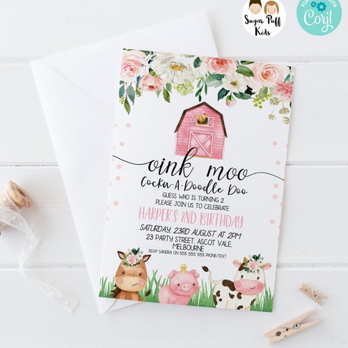 Printable Pink Floral Farm Welcome Sign Instant Farmyard | Etsy