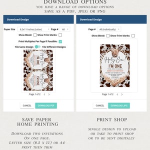 Editable Boho Pink Floral Cow Birthday Bundle, Printable Girls Cow ...