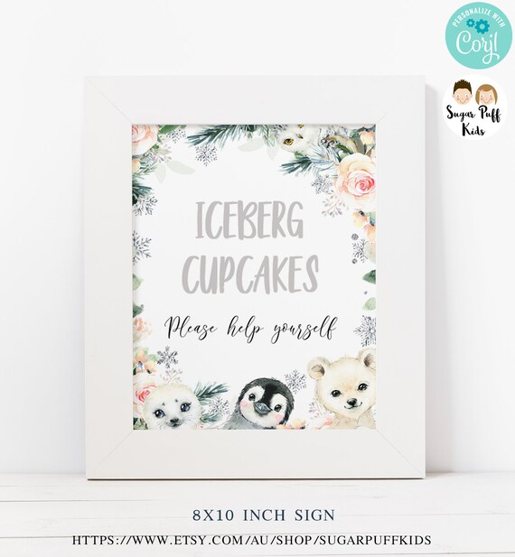 Editable Winter Animals Party Sign - INSTANT DOWNLOAD, Winter Animals ...
