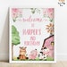Printable Pink Floral Farm Welcome Sign, Instant Farmyard Animals Party ...